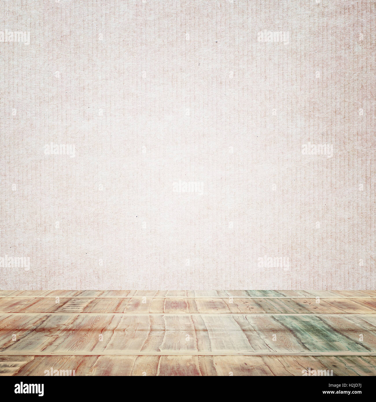 Light room or space with wooden floor. Vintage interior. Retro ...