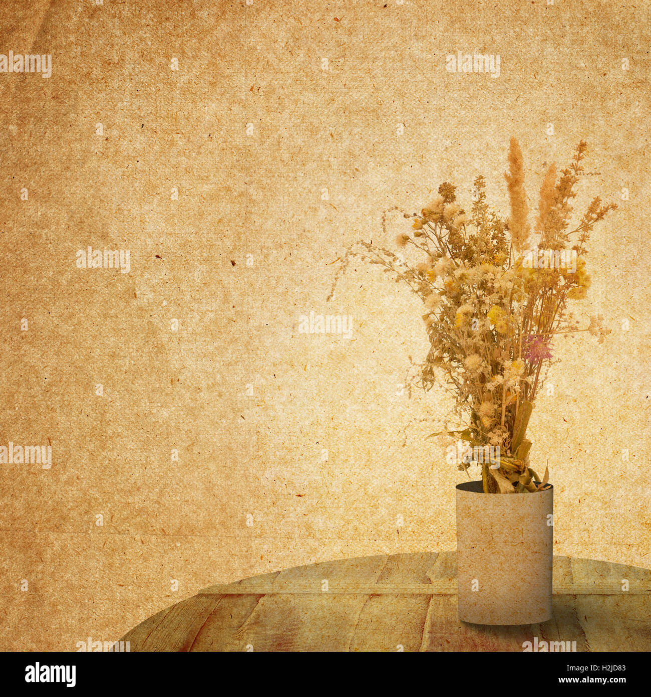 textured old paper background with flower Stock Photo - Alamy