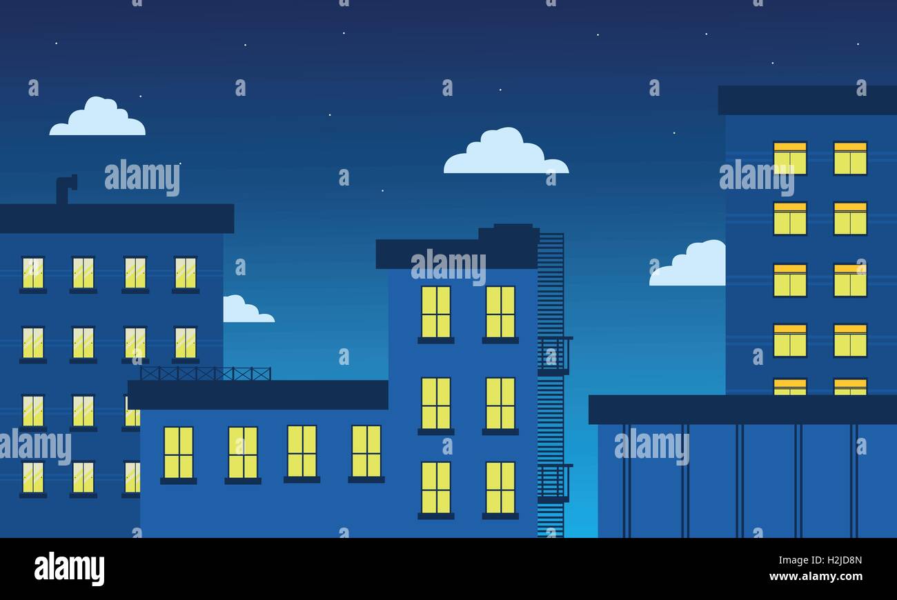 Building and light landscape vector flat Stock Vector Image & Art - Alamy