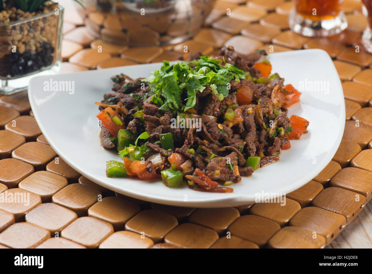 beef liver kebda, mugagal arabic food Stock Photo - Alamy