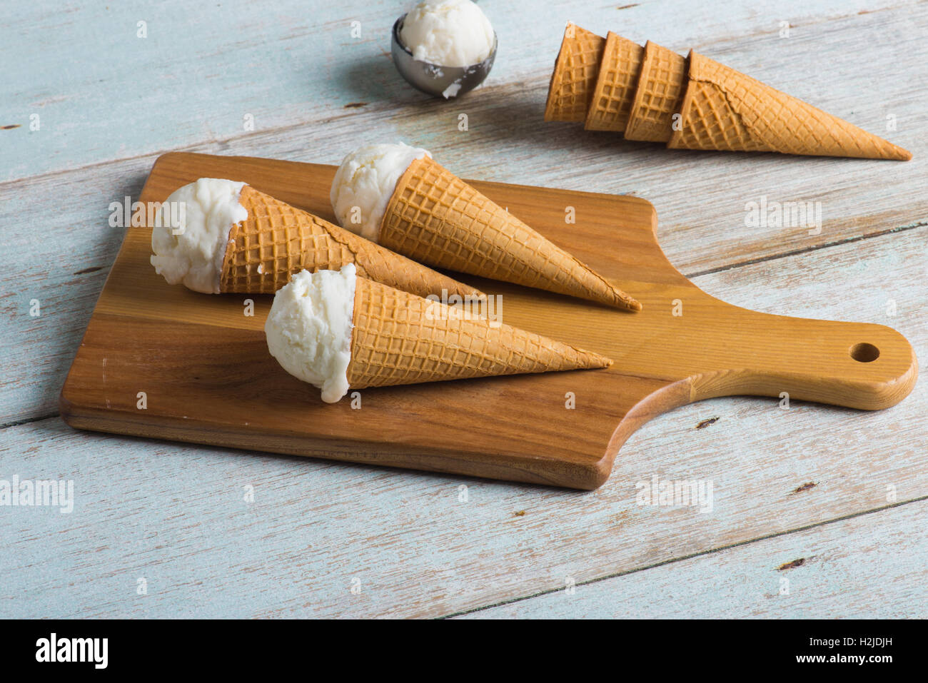 ice cream preparation Stock Photo - Alamy