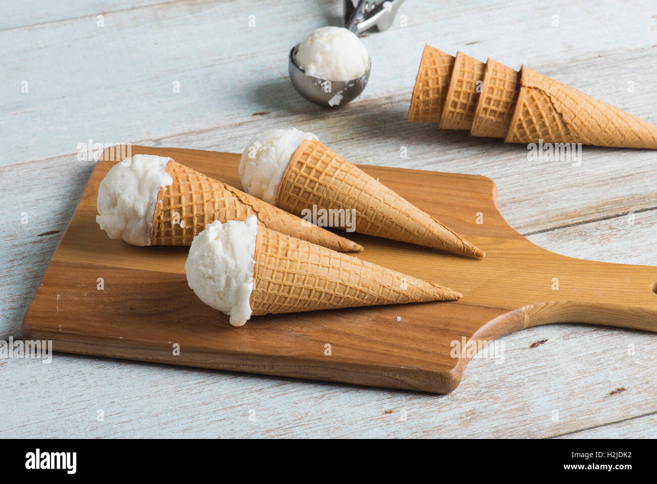 ice cream preparation Stock Photo - Alamy