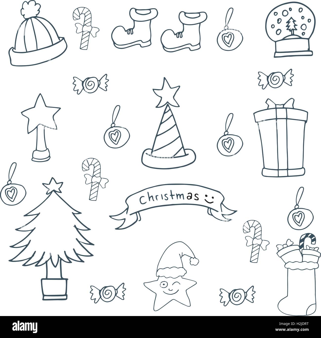 Doodle of hand draw christmas object Stock Vector Image & Art - Alamy