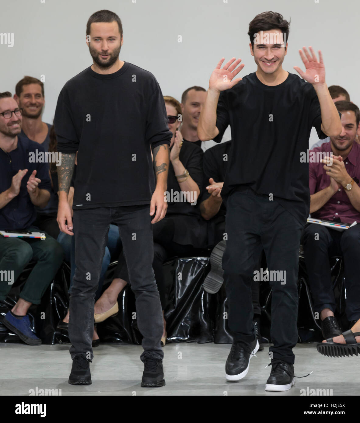 NEW YORK, NY - SEPTEMBER 12, 2016: Designer Jack McCollough and Lazaro ...