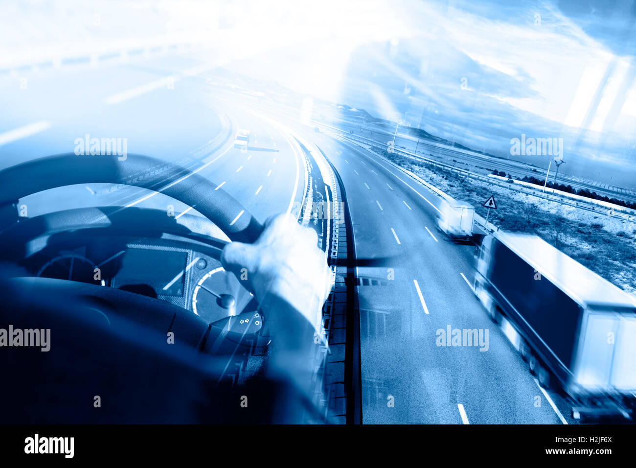 Abstract background Trucks and transport.Highway and delivering Stock ...
