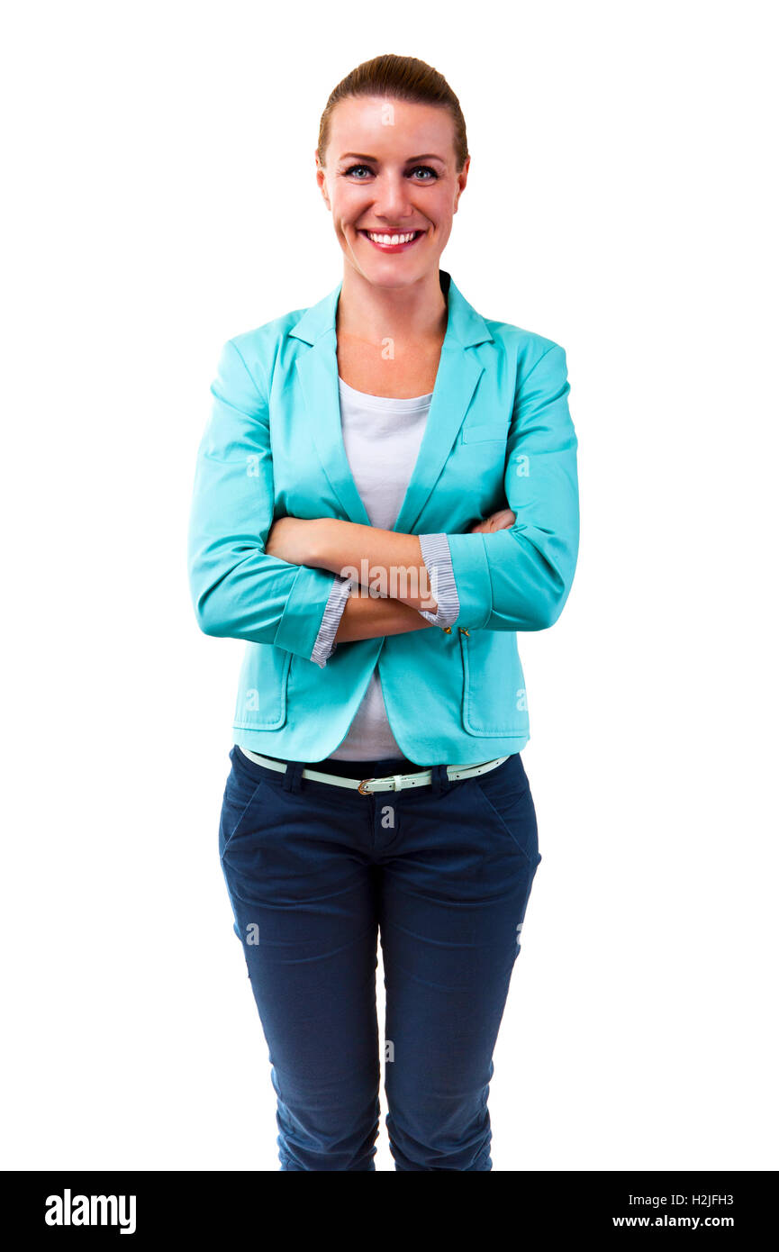 business woman on white background isolated Stock Photo - Alamy