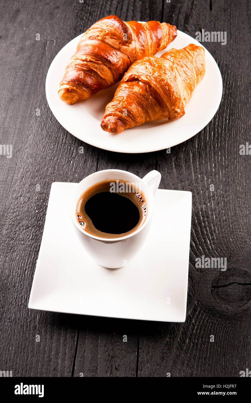 cafe and croissant Stock Photo - Alamy