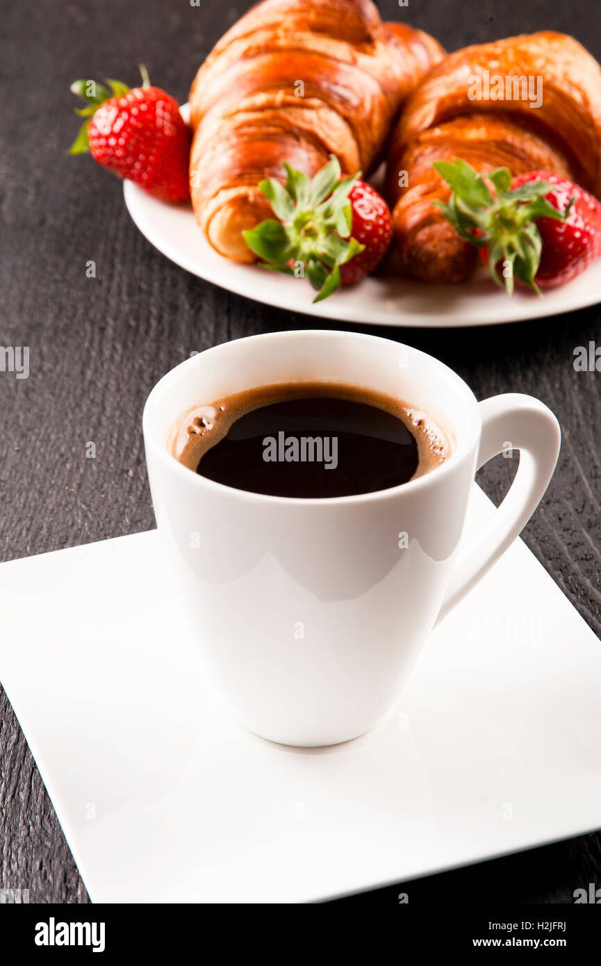 cafe and croissant Stock Photo - Alamy