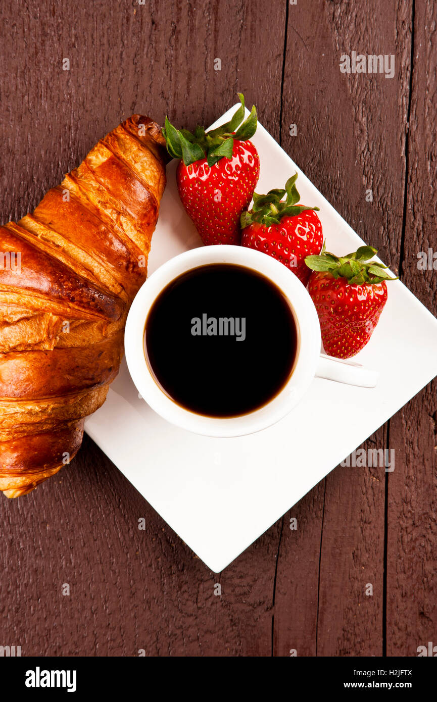 cafe and croissant Stock Photo - Alamy