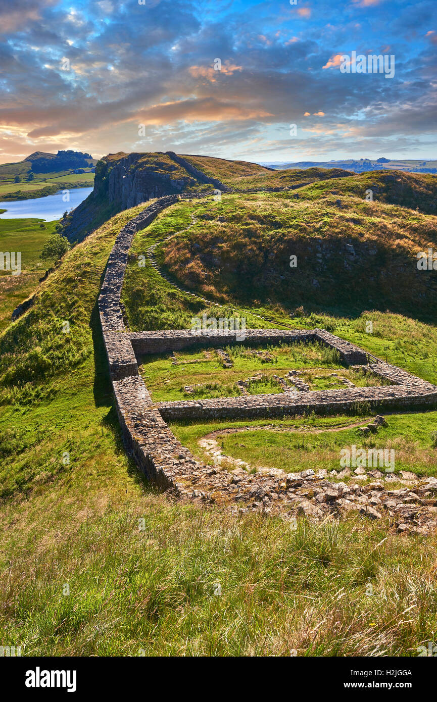 A Hadrians Wall milecastle fort near Houseteads Roman Fort, Vercovicium ...