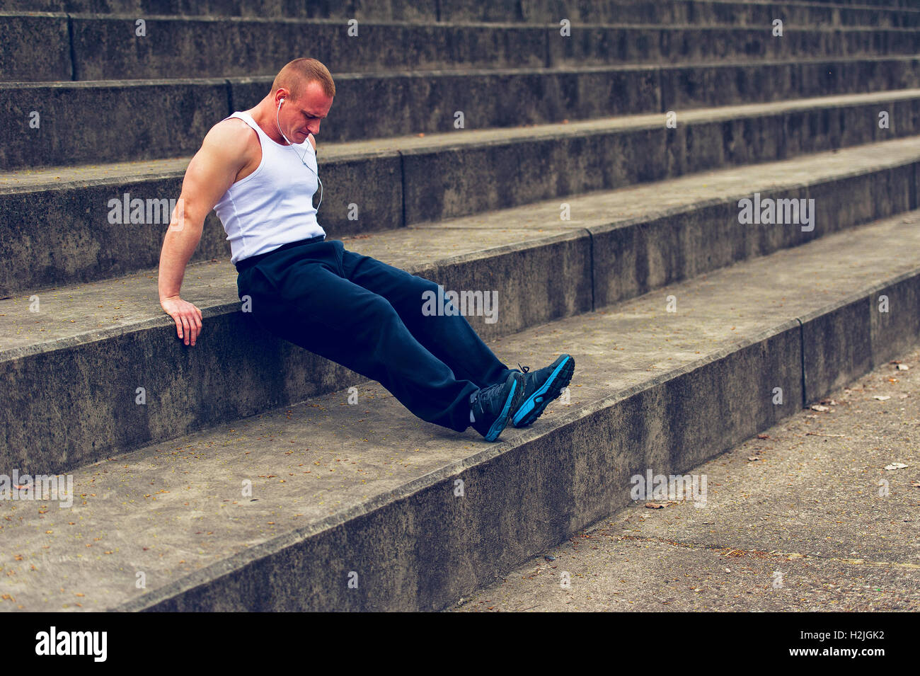 Active man in park exercise Stock Photo - Alamy
