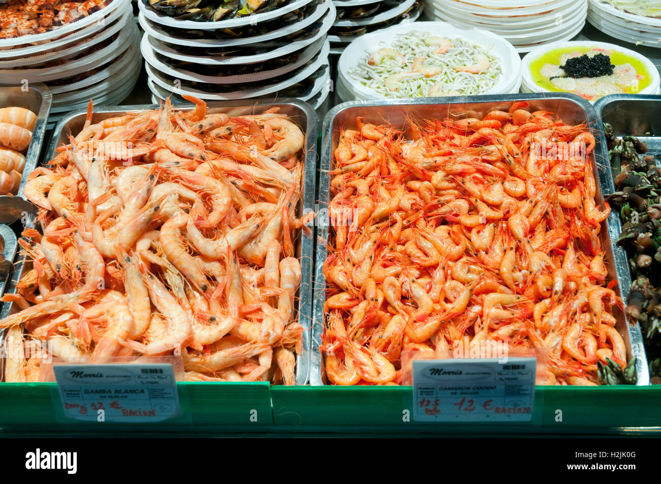 Prawns at san miguel market hi-res stock photography and images - Alamy