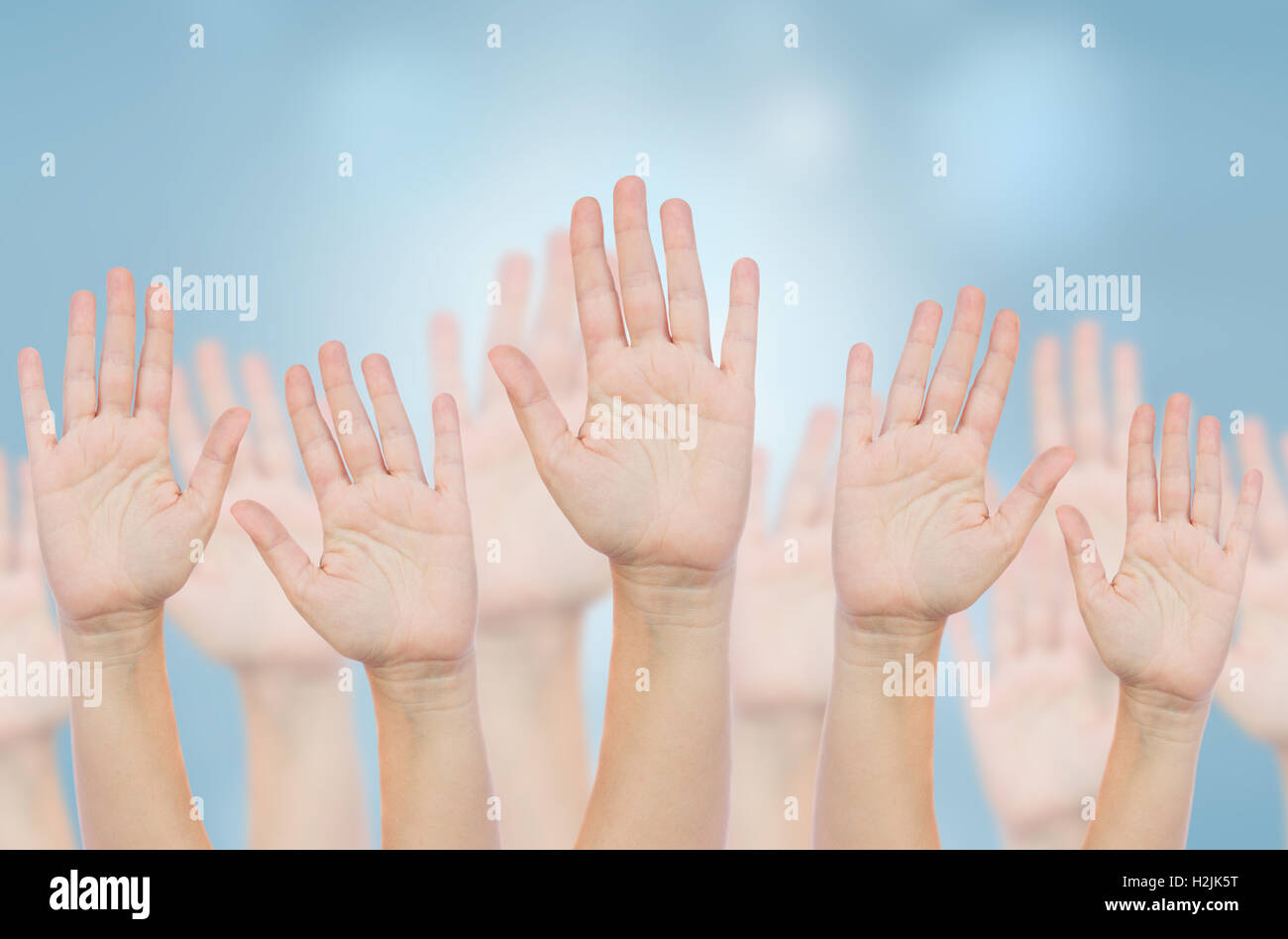 Hands up in the air Stock Photo - Alamy