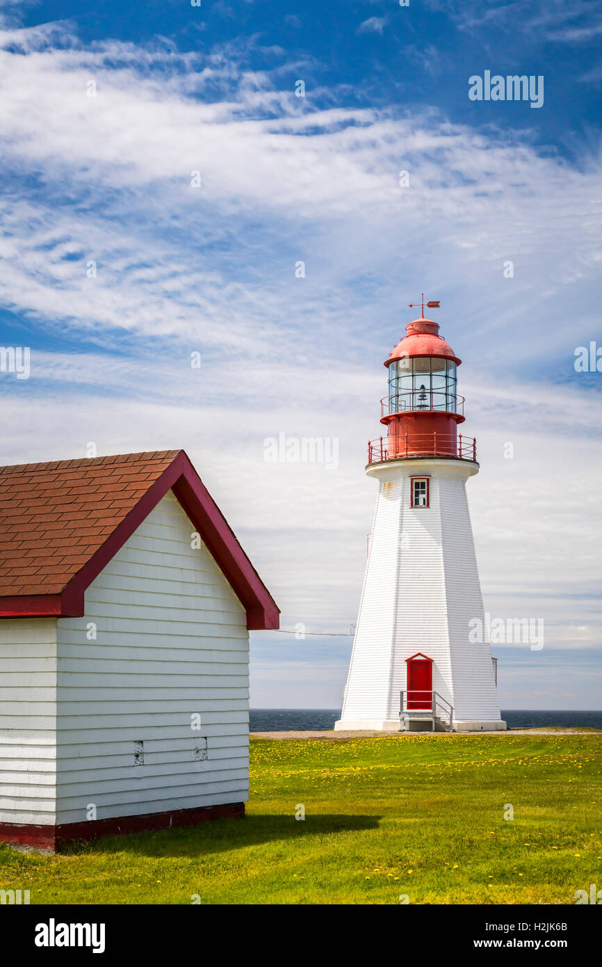 The Point Riche Lighthouse at Port au Choix, Newfoundland and Labrador ...