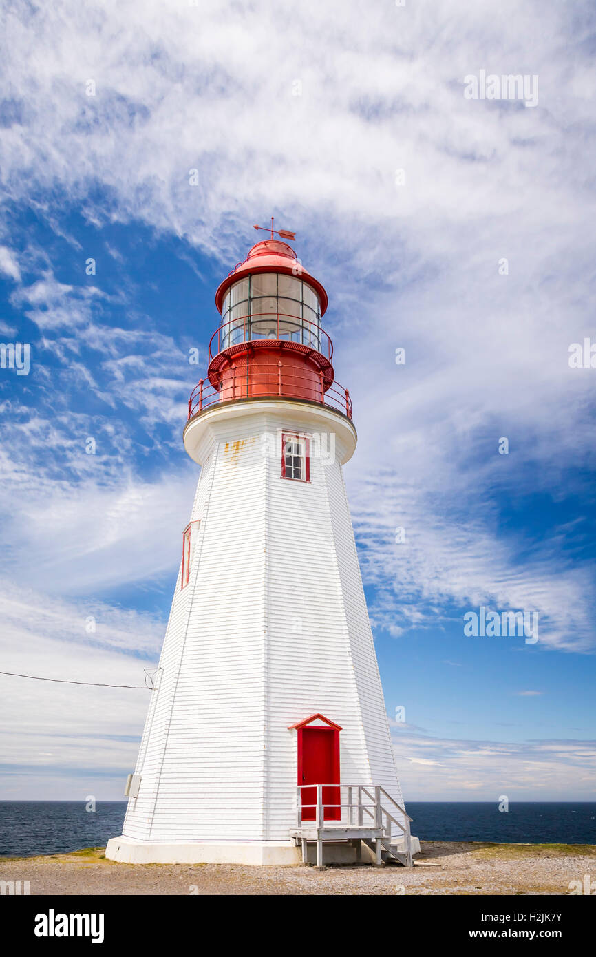 The Point Riche Lighthouse at Port au Choix, Newfoundland and Labrador ...