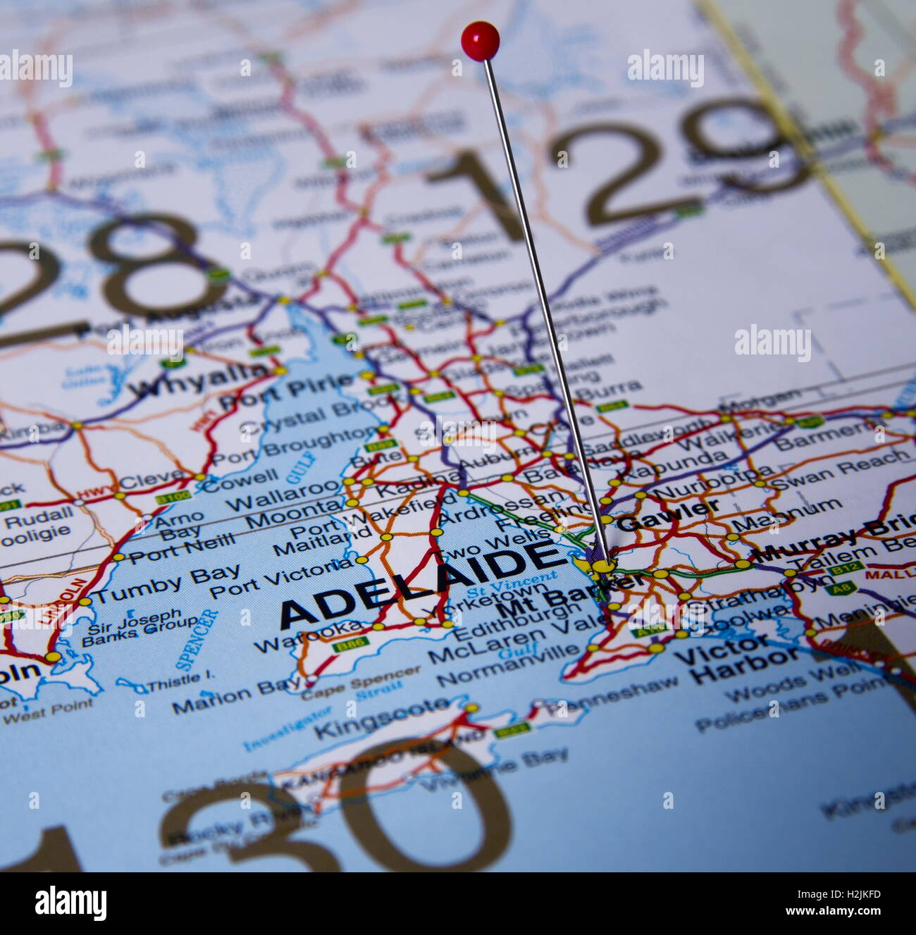 Adelaide in Australia in the map Stock Photo - Alamy