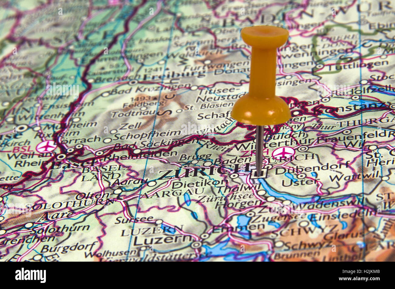 Zurich city map hi-res stock photography and images - Alamy