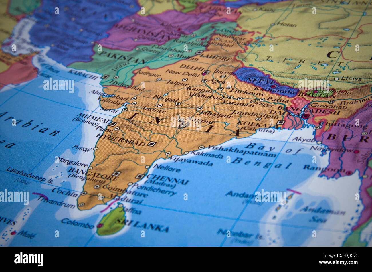 World map india mumbai hi-res stock photography and images - Alamy