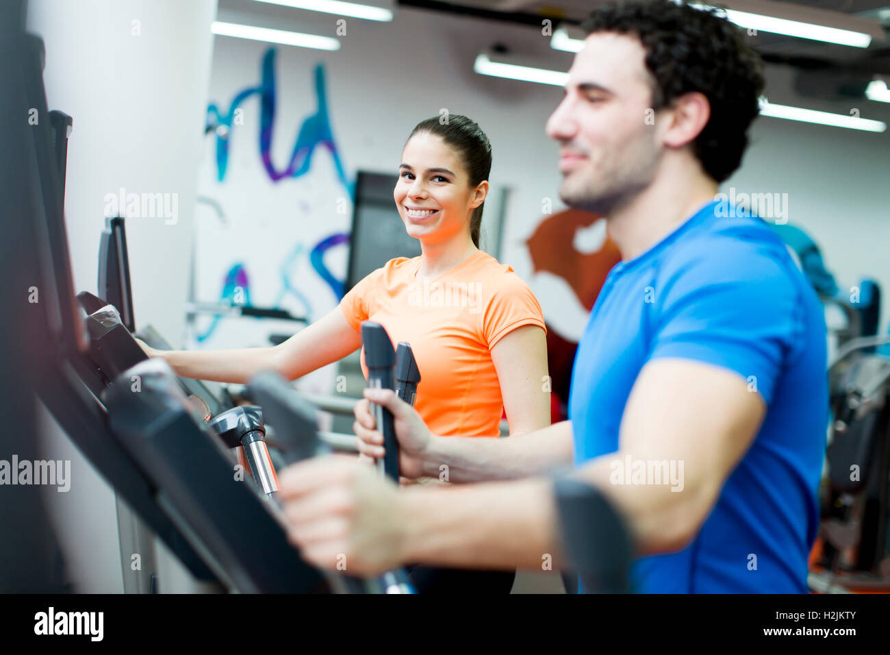 Treadmill in gym hi-res stock photography and images - Alamy