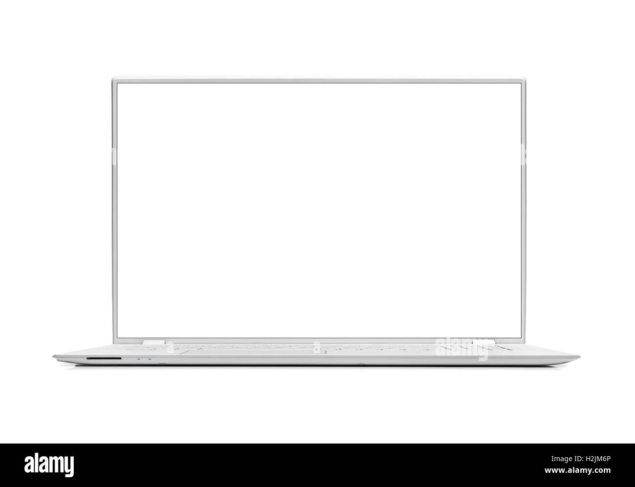 White modern laptop isolated on white background Stock Photo - Alamy