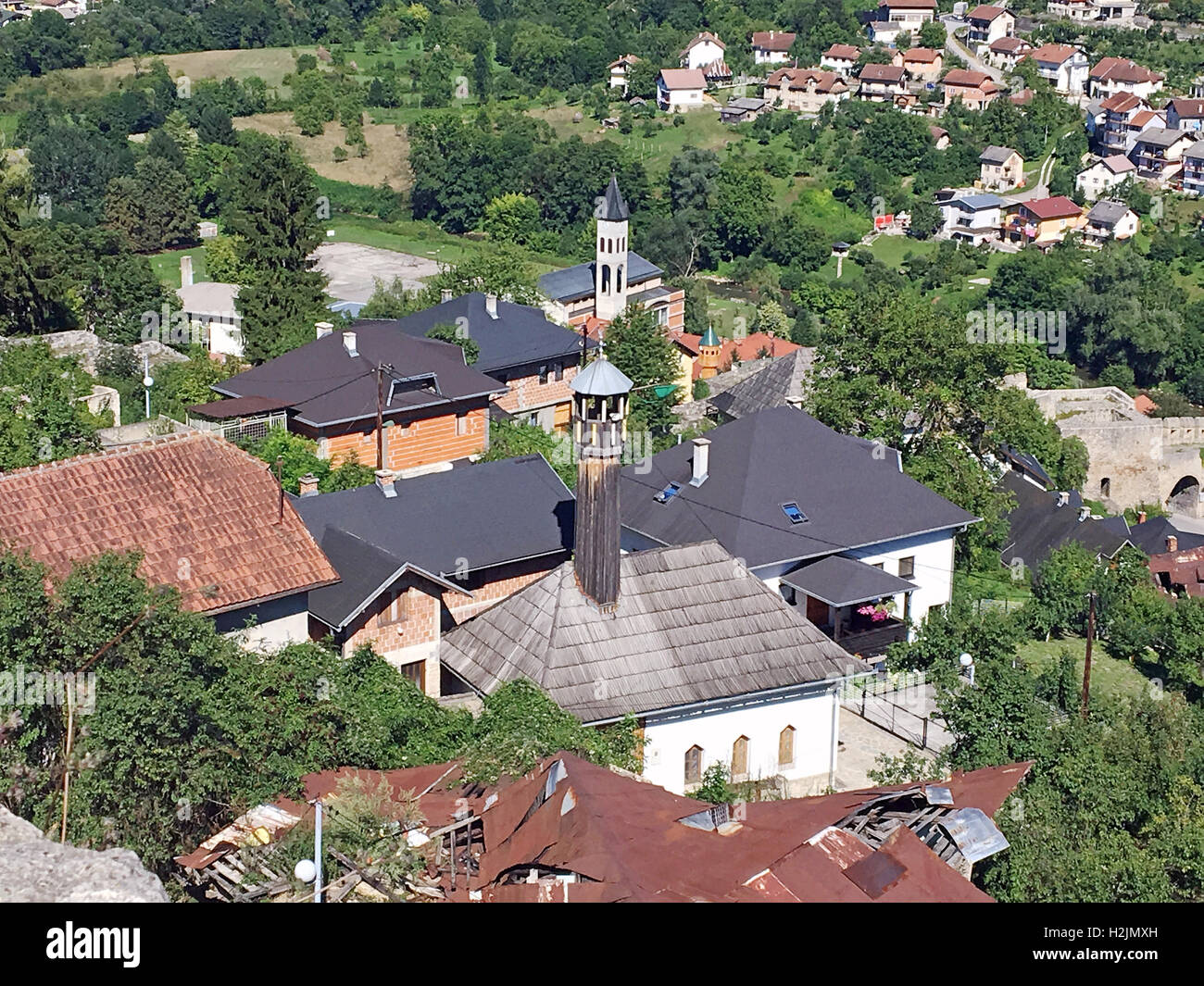 Panoramic view from old castle in the Jajce,Bosnia and Herzegovina ...