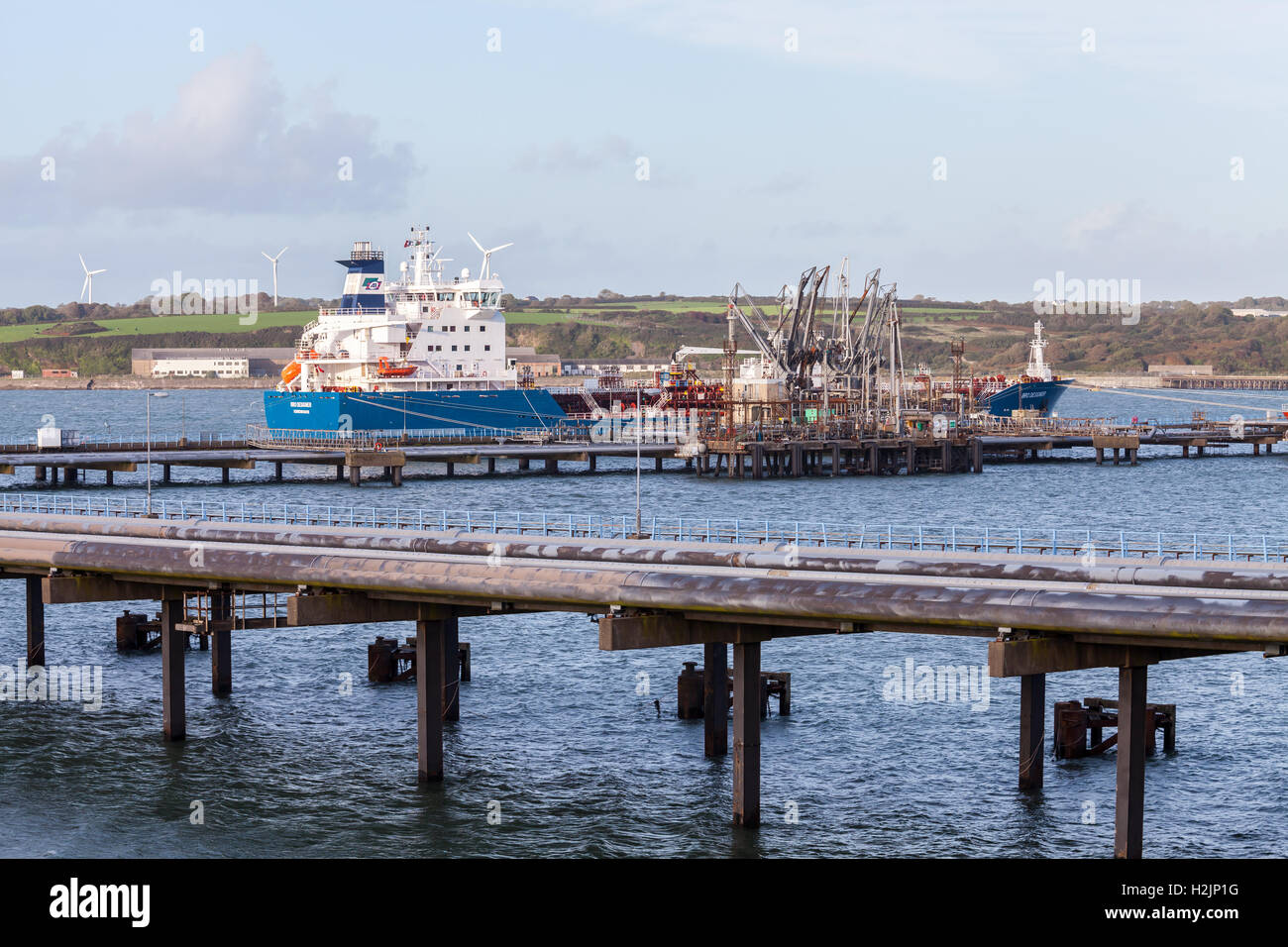 Oil tanker unloading oil jetty hi-res stock photography and images - Alamy