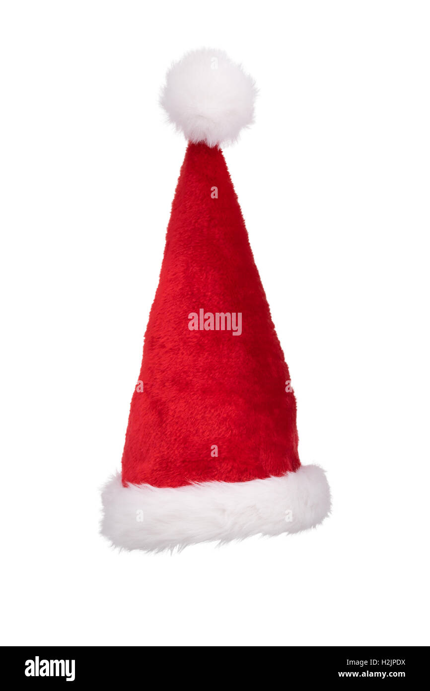 Santa's hat standing straight isolated on pure white background Stock ...