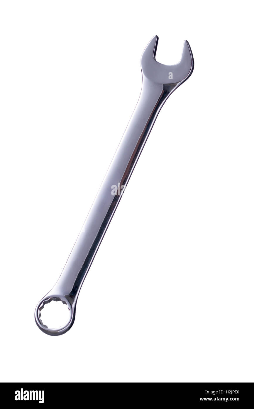 Universal wrench key with tooth isolated on white background Stock ...