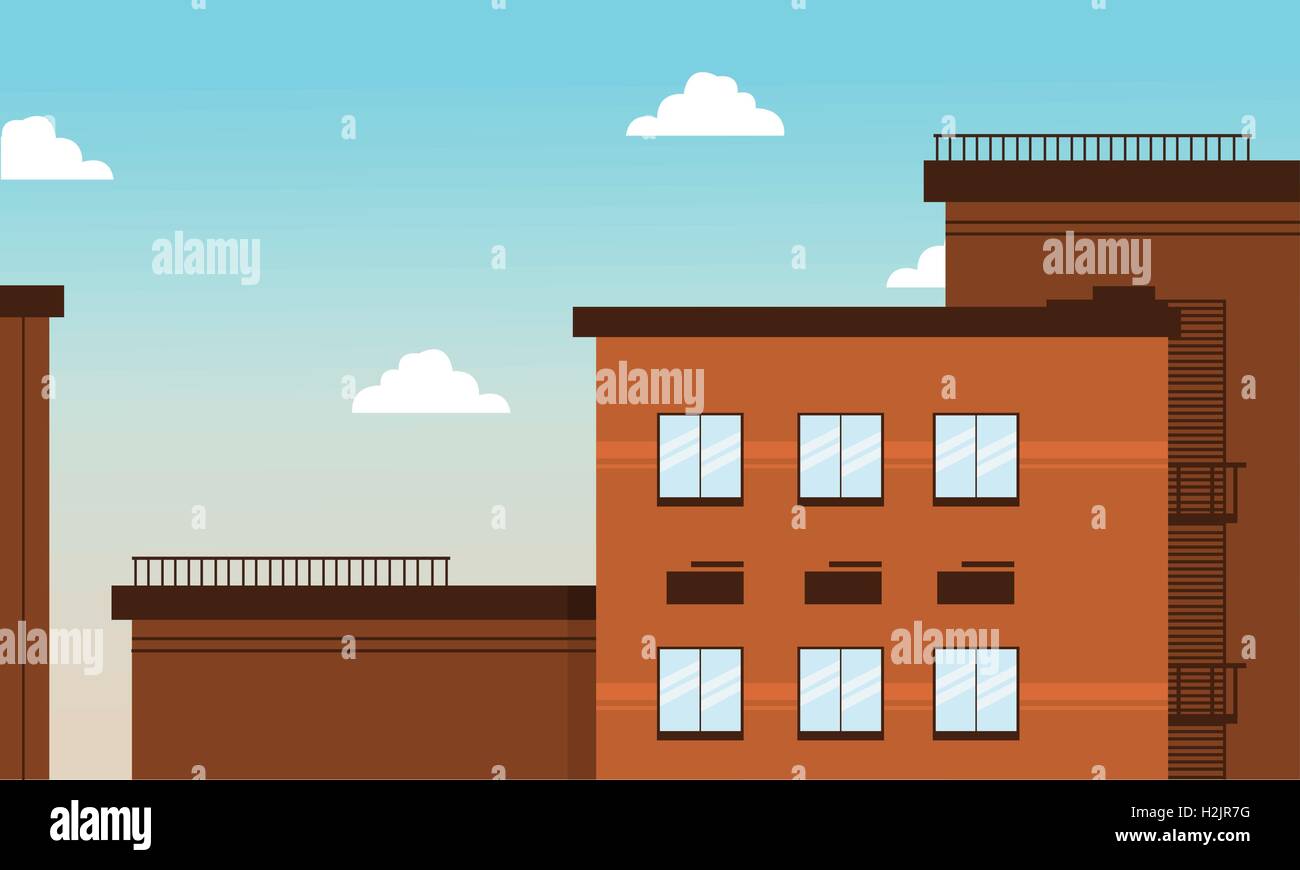 Brown building in cartoon flat vector Stock Vector Image & Art - Alamy