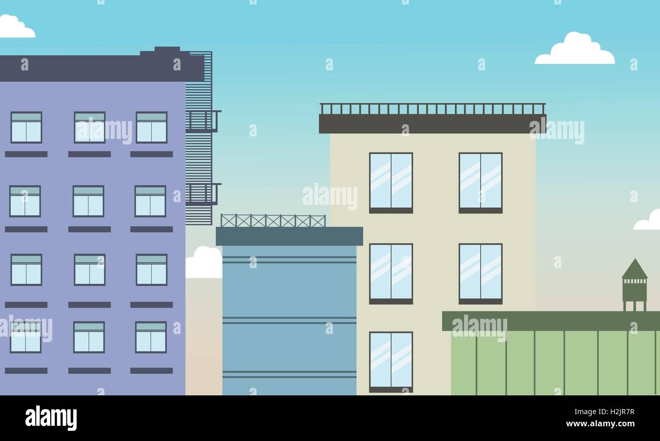 Building silhouette and colors of illustration Stock Vector Image & Art ...