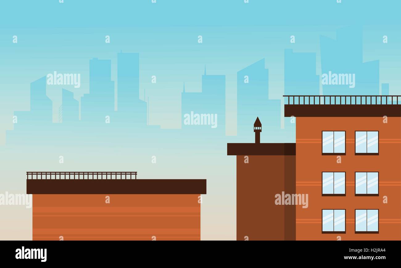 Flat cartoon style city buildings vector Stock Vector Image & Art - Alamy