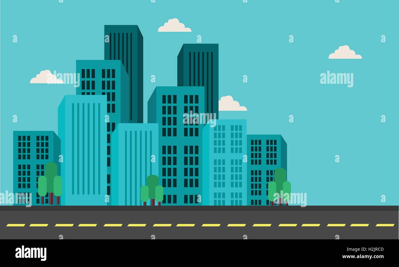 Illustration of city building landscape Stock Vector Image & Art - Alamy