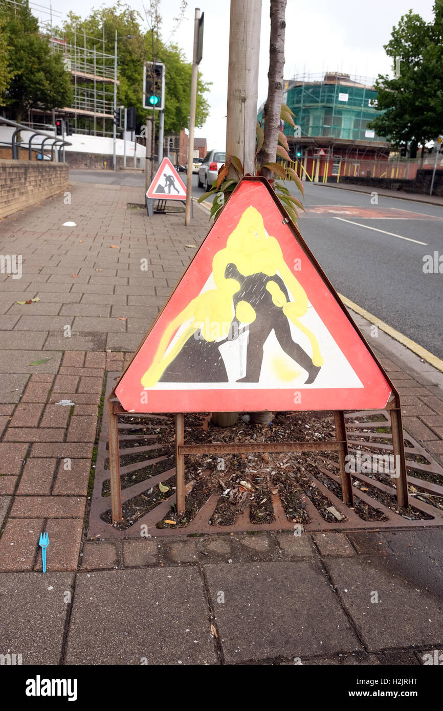 Advanced warning sign hi-res stock photography and images - Alamy