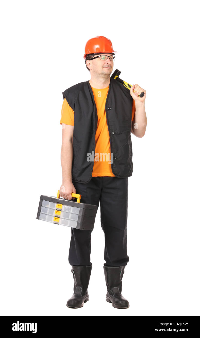 Handyman with toolbox Stock Photo - Alamy
