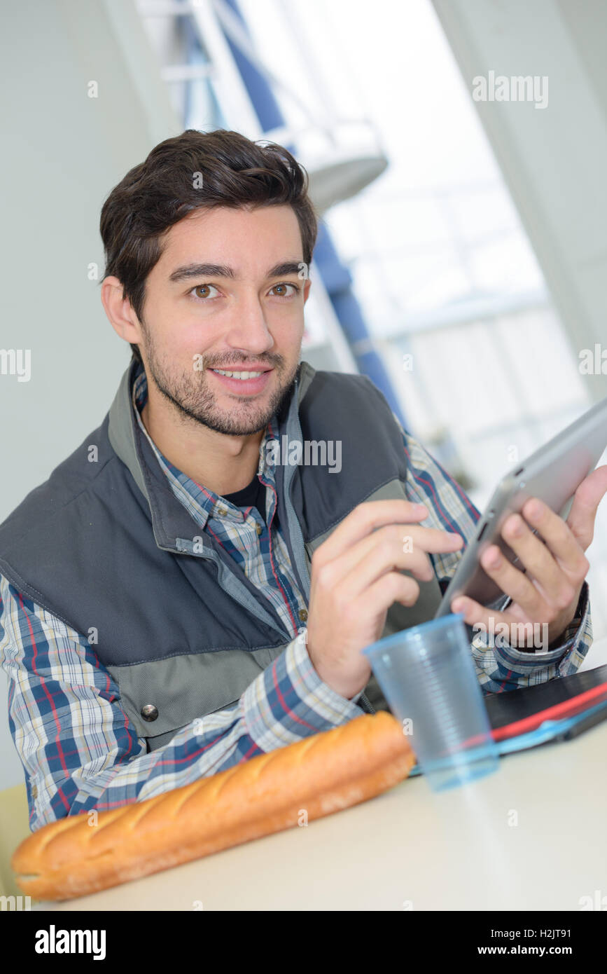 worker having a break Stock Photo - Alamy