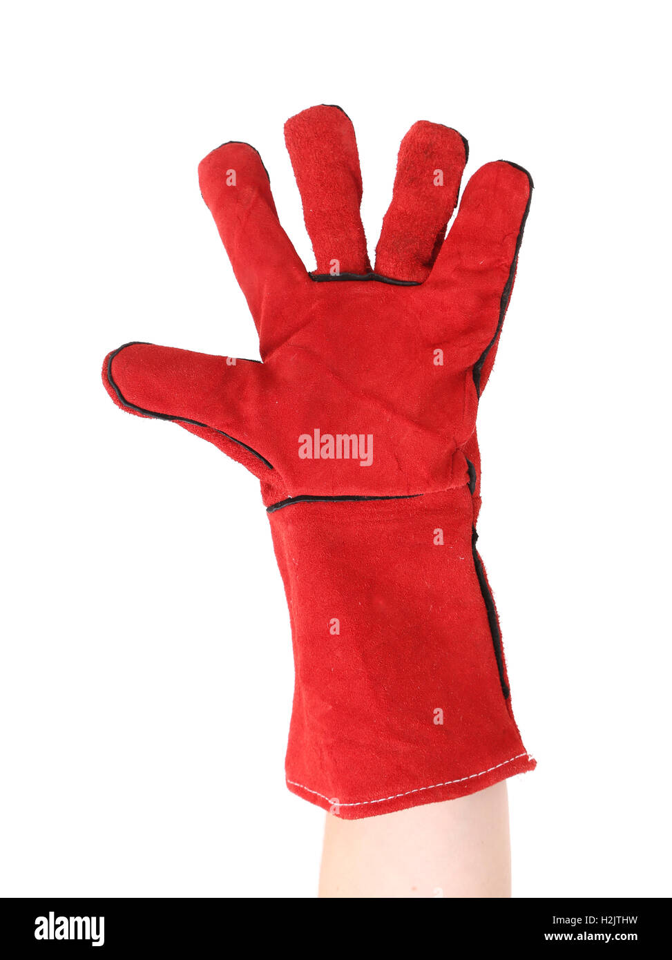 Red protective leather glove hi-res stock photography and images - Alamy