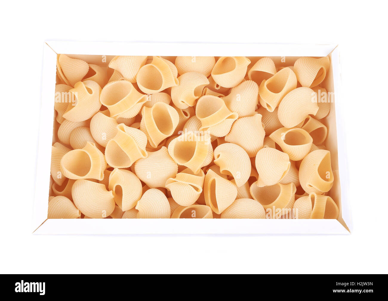 Italian pasta shells in a white box Stock Photo - Alamy