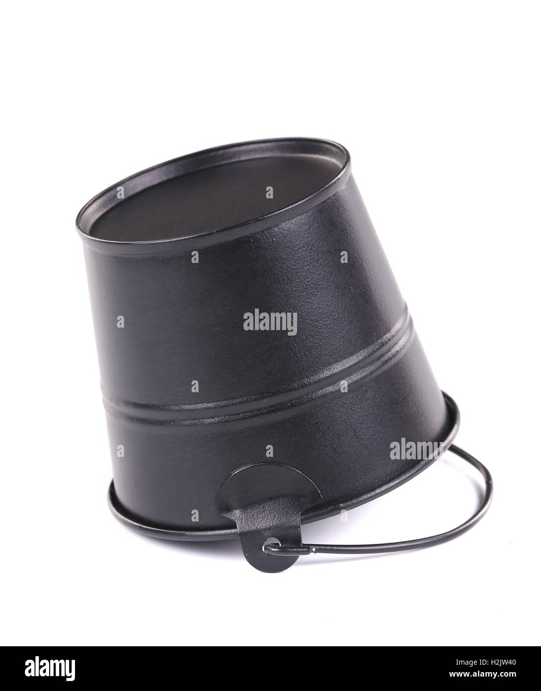 Black metal bucket Stock Photo - Alamy