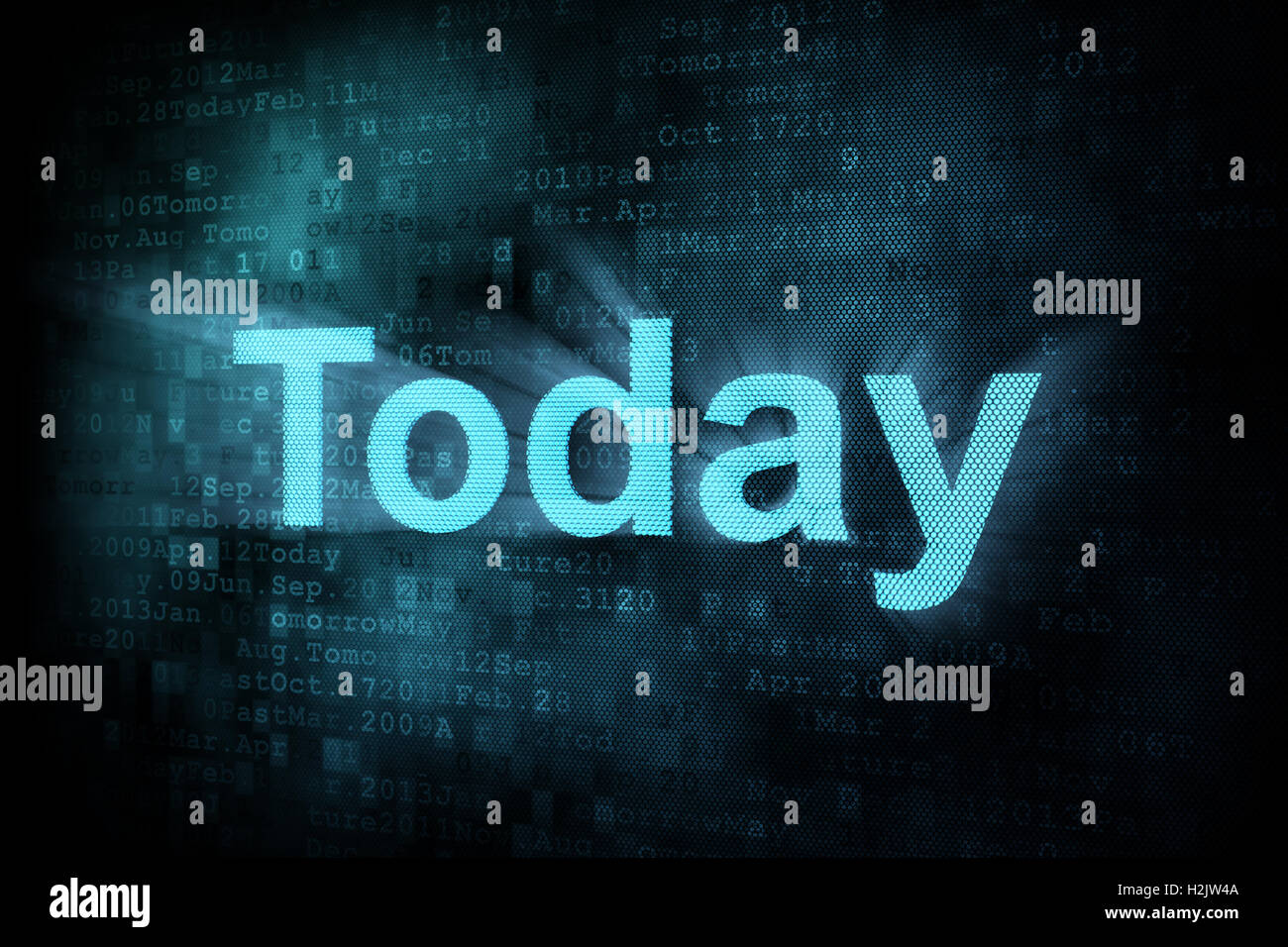 Timeline concept: pixeled word Today on digital screen Stock Photo - Alamy