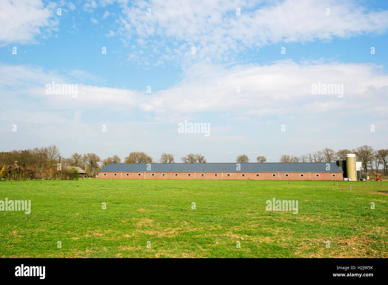 Big animal barn in landscape Stock Photo - Alamy