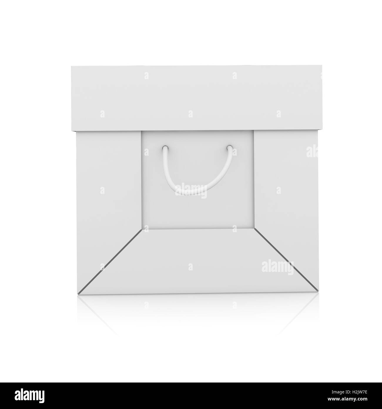 Closed white cardboard package box Stock Photo - Alamy