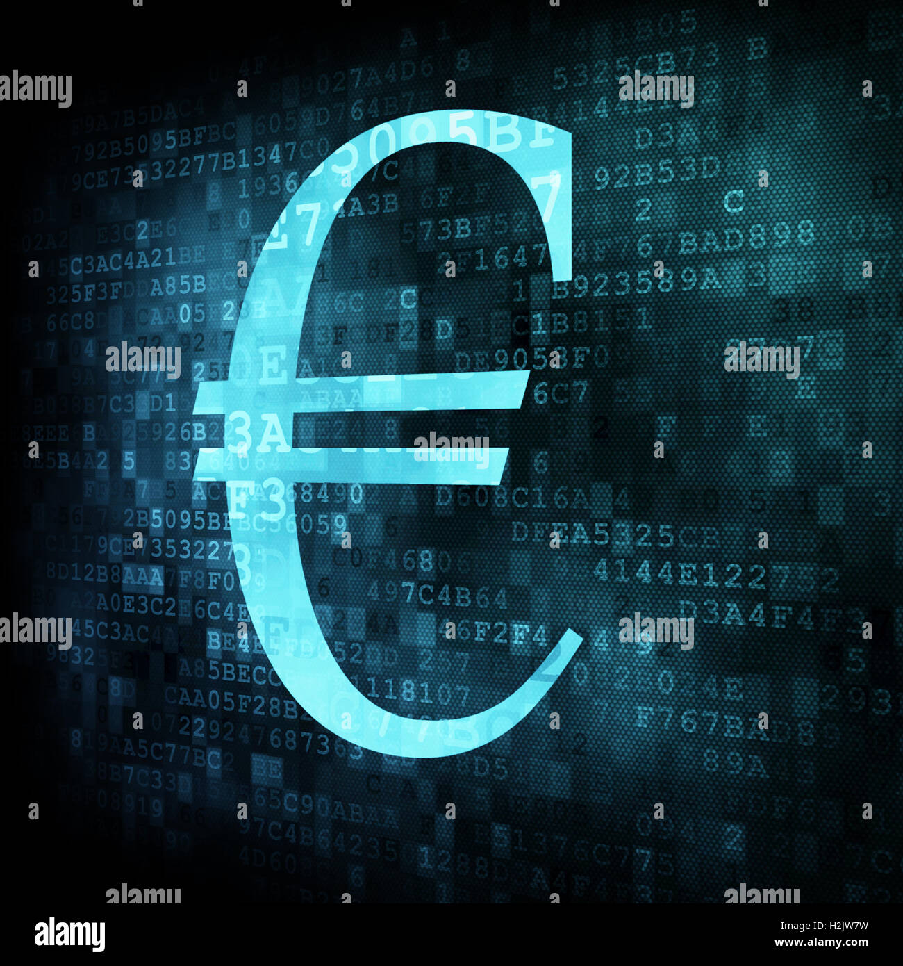 Euro sign on digital screen Stock Photo - Alamy