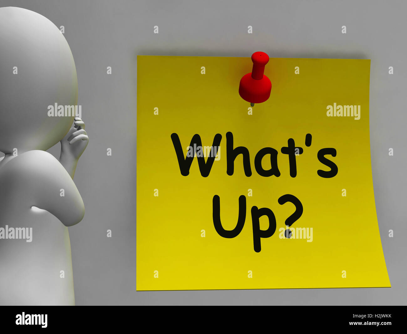 What's Up Note Means What Is Going On Stock Photo - Alamy