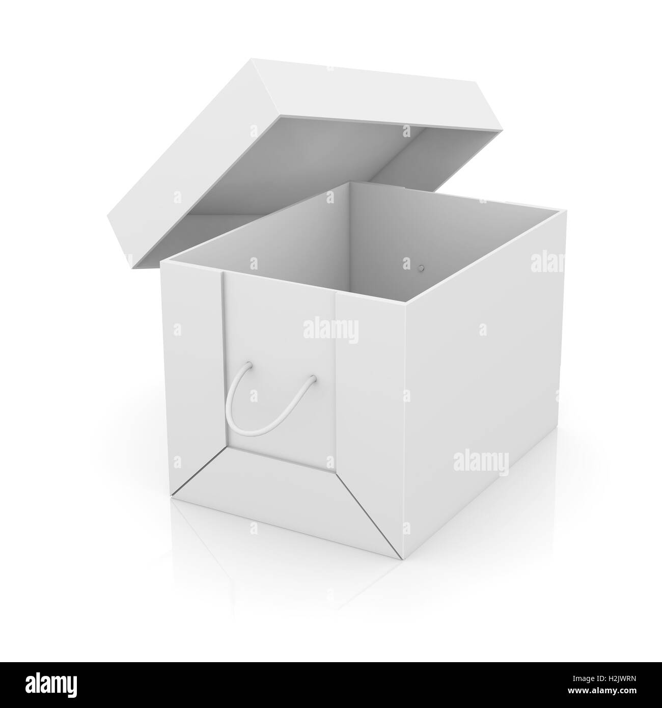 Opened white cardboard package box Stock Photo - Alamy