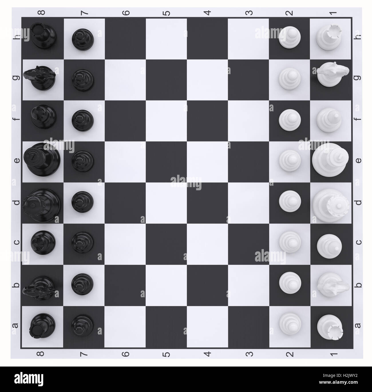 Chess on the chessboard. Top view Stock Photo - Alamy