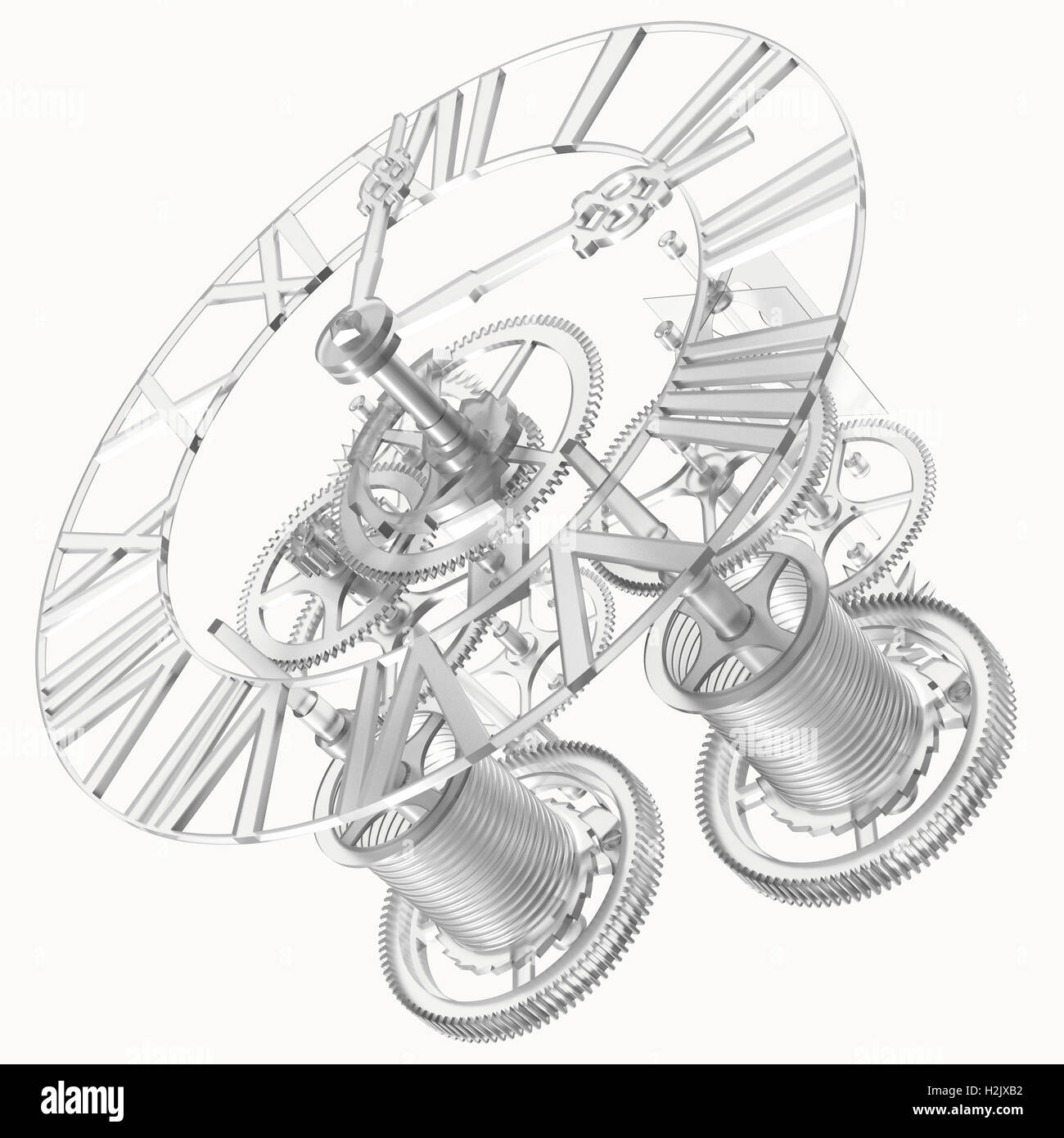 Transparent clock mechanism Stock Photo - Alamy
