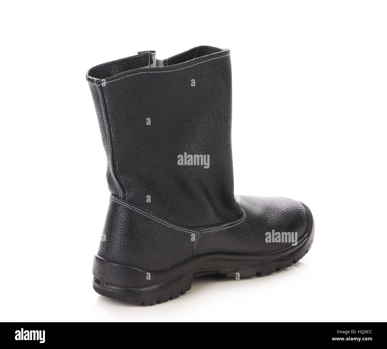 Black leather boot Stock Photo - Alamy