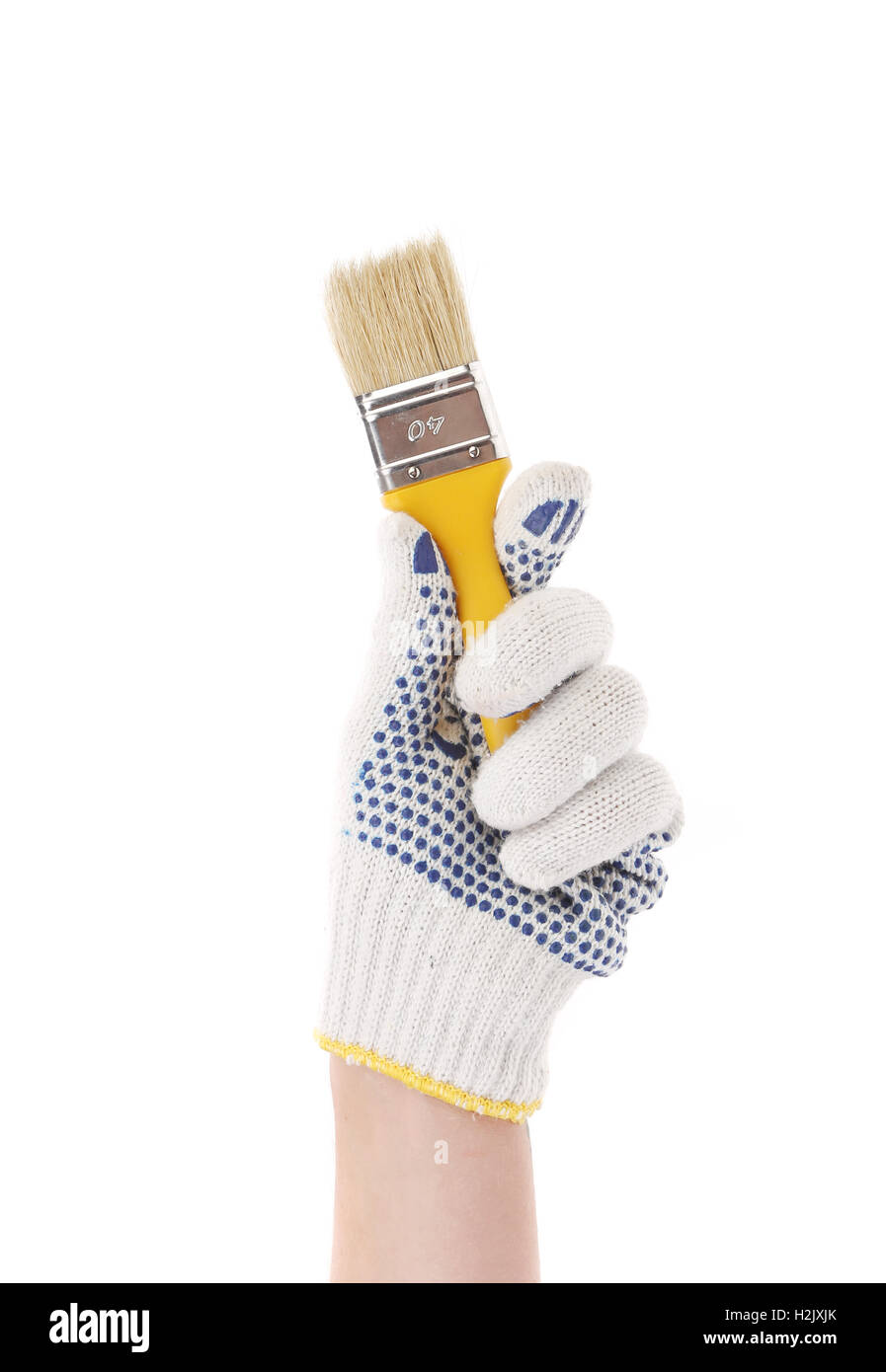 Hand with paint brush Stock Photo - Alamy