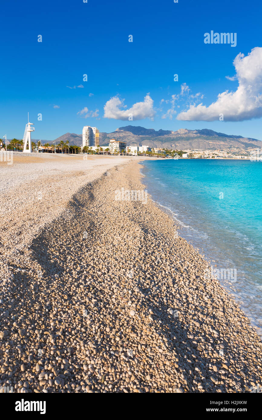 Altea Playa del Albir of white stones in Alicante Spain Stock Photo - Alamy