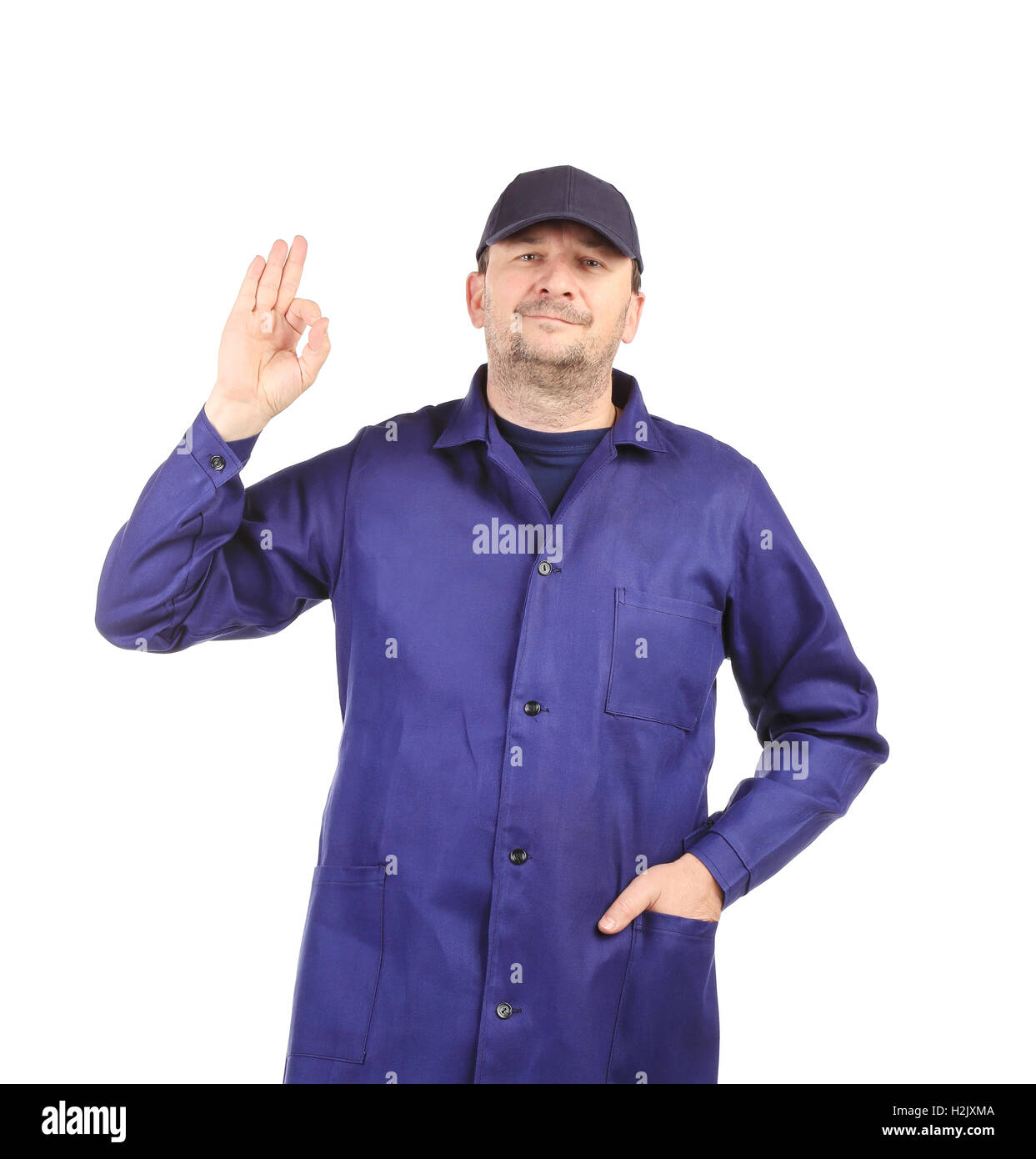 Man in uniform and cap Stock Photo - Alamy